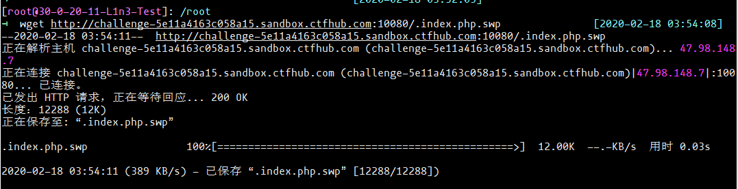 Vim缓存 Ctfhub